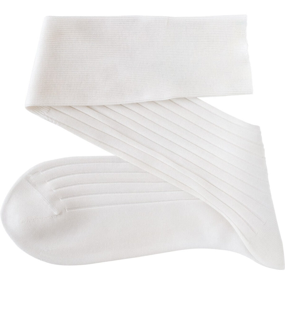 Classic Men’s White Dress Socks | Sophisticated Ribbed Stripes | Over ...