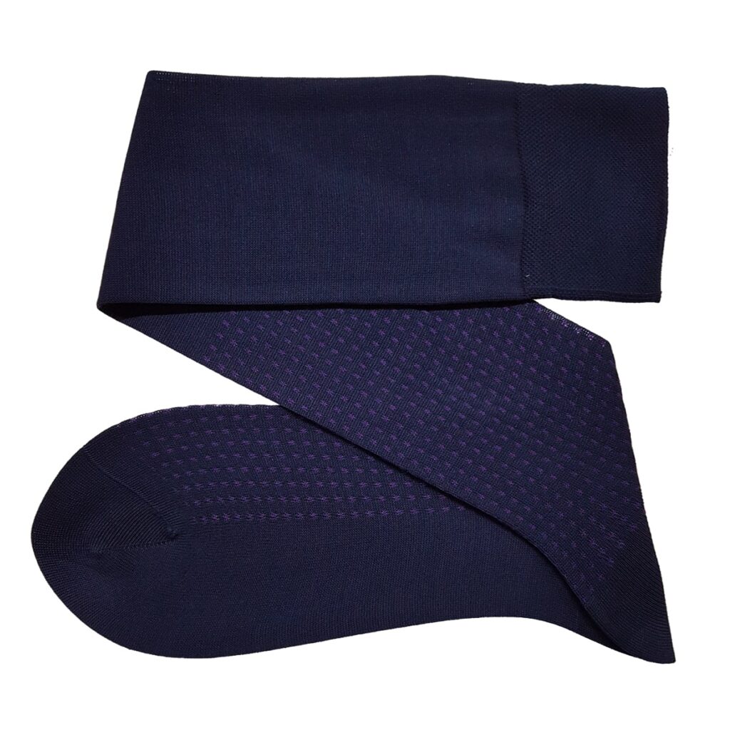 NAVY BLUE PURPLE SQUARE DOTS SOCKS – Celchuk