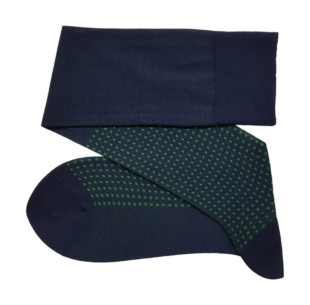 NAVY BLUE GREEN SQUARE DOTS SOCKS – Celchuk