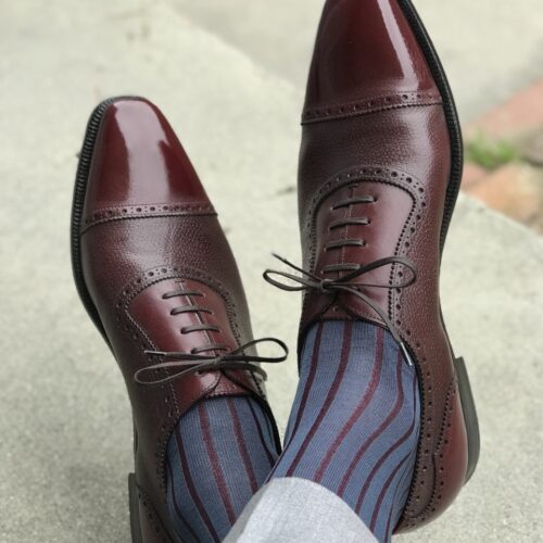 BEIGE TABA OVER THE CALF SHADOW STRIPE – Celchuk Shop