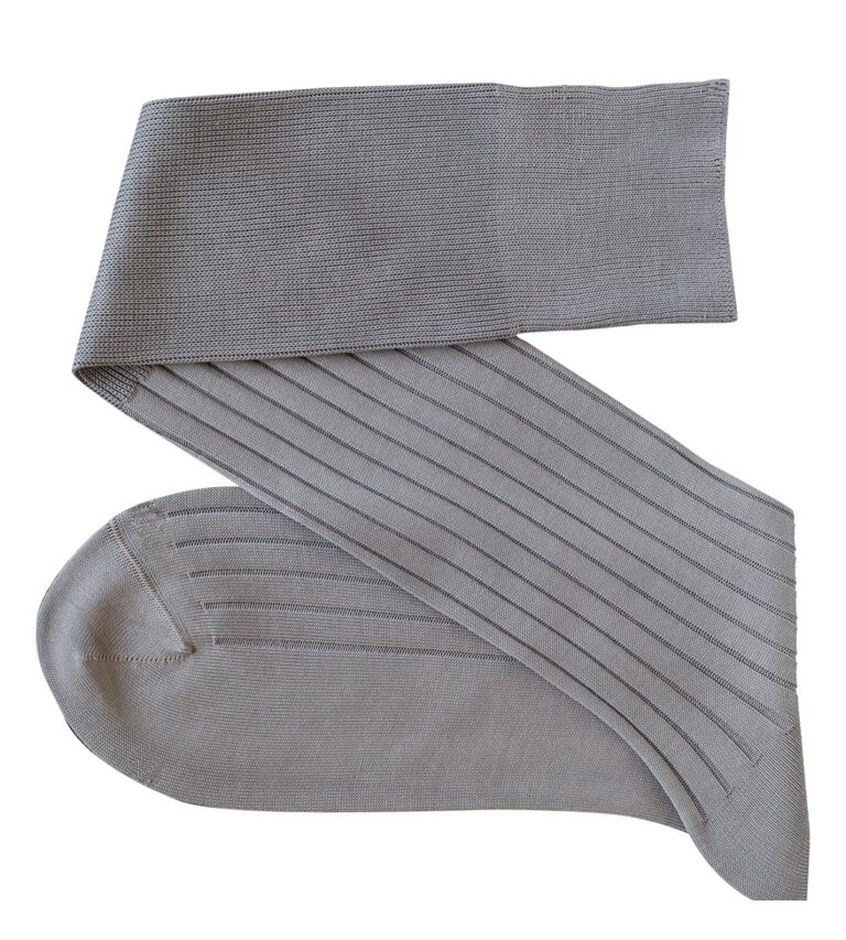 Classic Men’s Light Gray Dress Socks | Sophisticated Ribbed Stripes ...