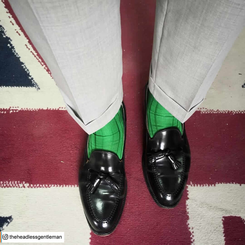 Classic Men’s Green Dress Socks | Sophisticated Ribbed Stripes | Over ...
