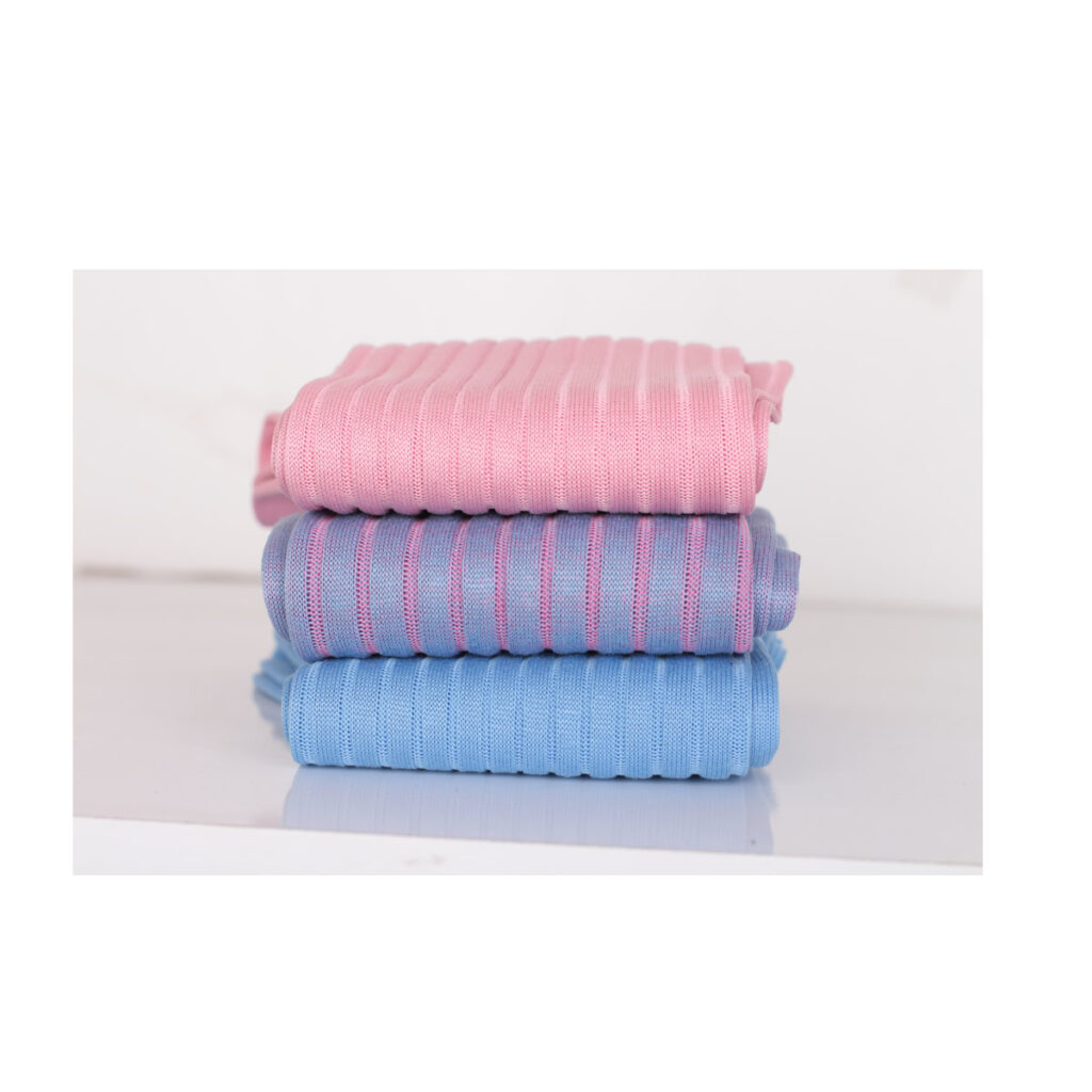 SKY BLUE LIGHT PINK OVER THE CALF SHADOW STRIPE – Celchuk