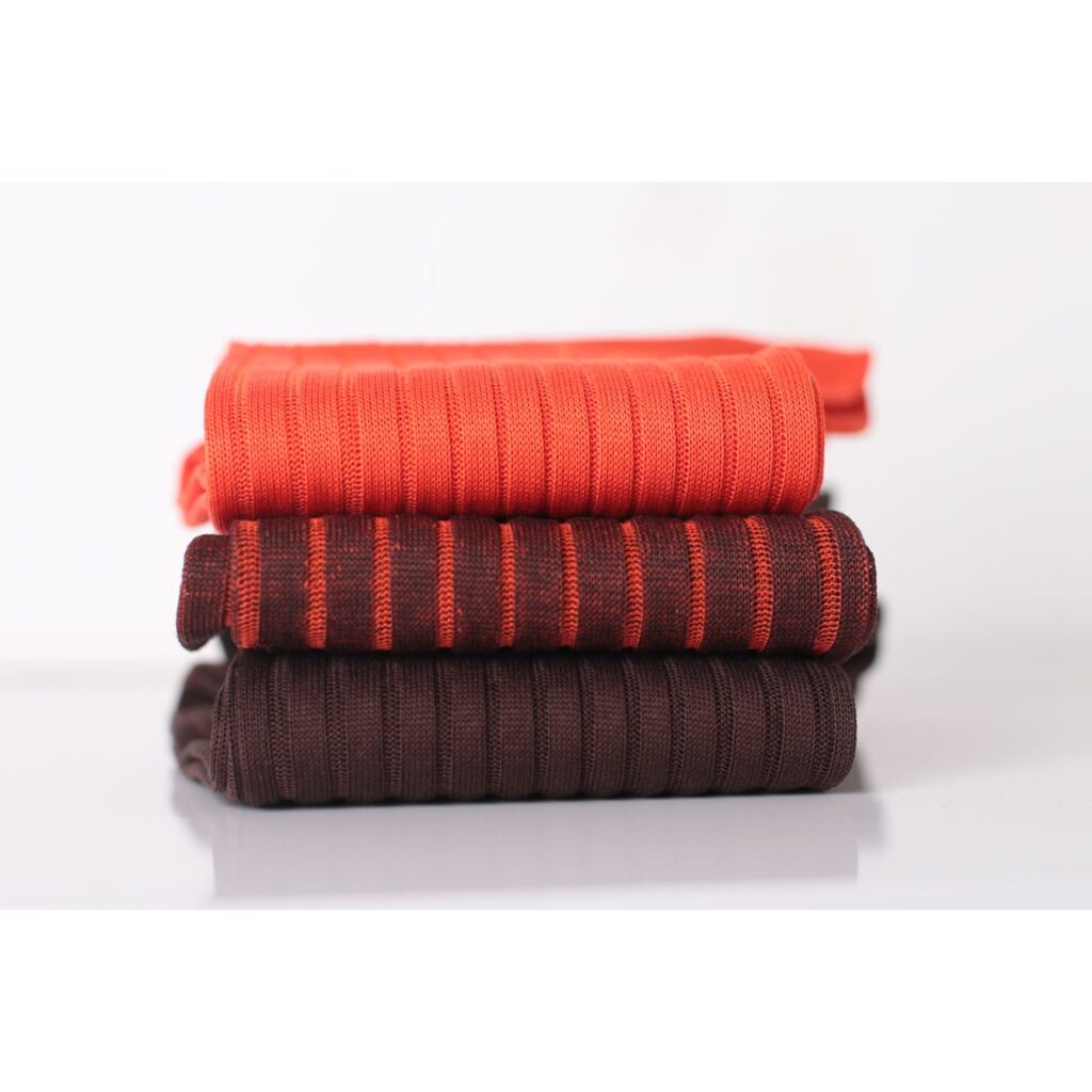 BROWN ORANGE OVER THE CALF SHADOW STRIPE - Celchuk