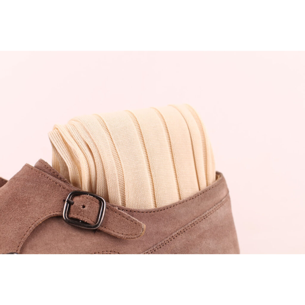 Classic Men’s Ecru Dress Socks | Sophisticated Ribbed | Over The Calf ...