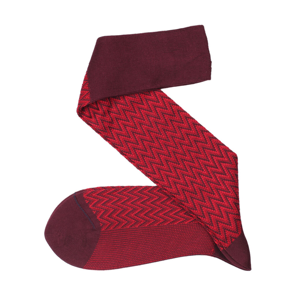 1 PAIR BURGUNDY HERRINGBONE COTTON SOCKS | BURGUNDY RED HERRINGBONE ...