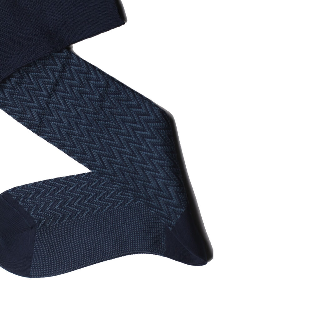 1 PAIR NAVY BLUE HERRINGBONE COTTON SOCKS | NAVY BLUE PARLIAMENT ...