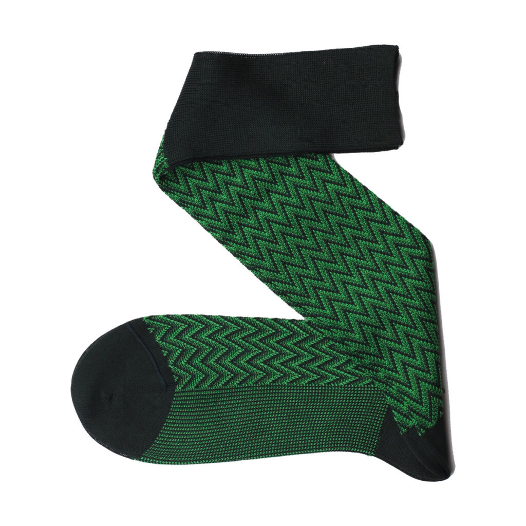 1 PAIR GREEN HERRINGBONE COTTON SOCKS | DARK GREEN LIGHT GREEN ...