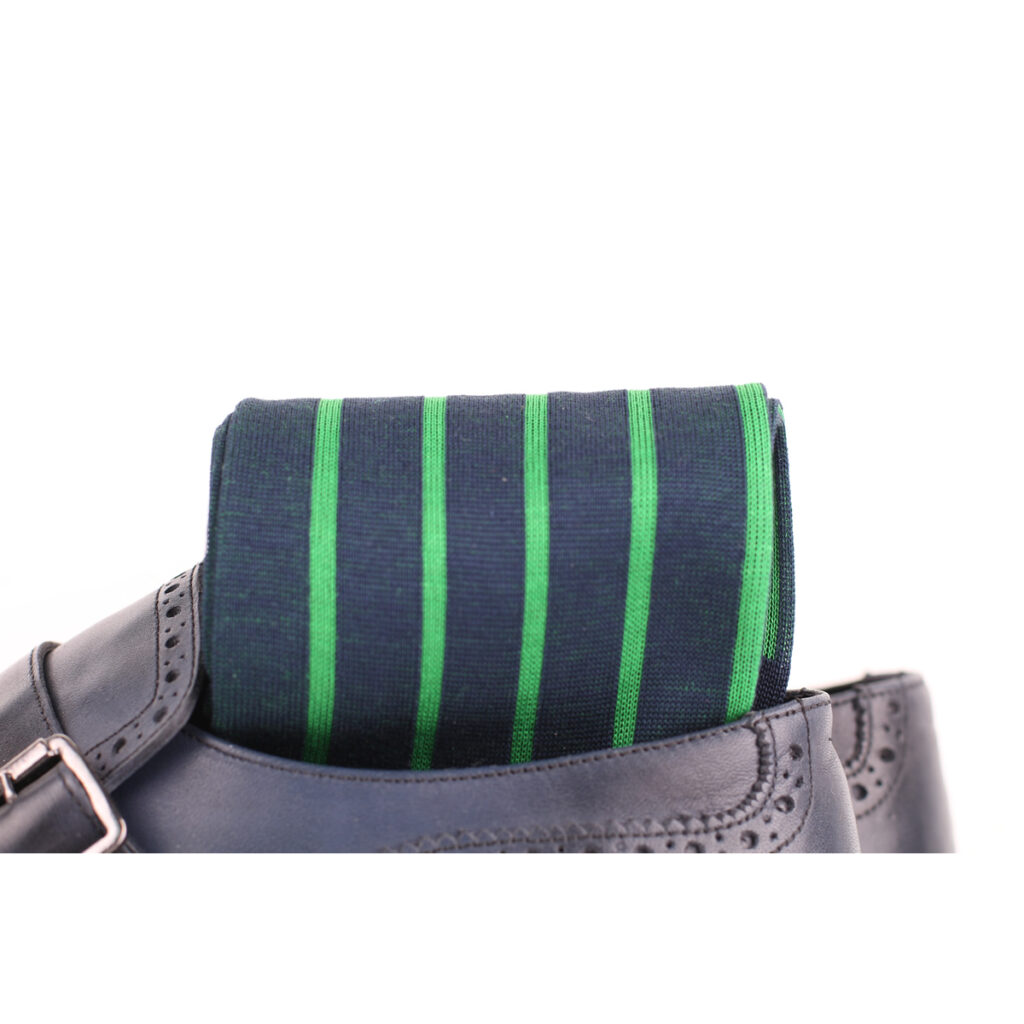NAVY BLUE GREEN OVER THE CALF SHADOW STRIPE – Celchuk